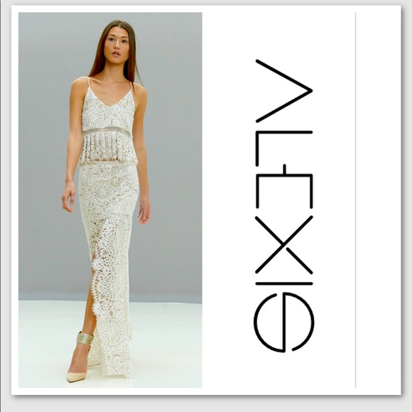 Alexis | Tops | Alexis Jax Lace Crop Top Hermes Split Front Maxi Skirt ...